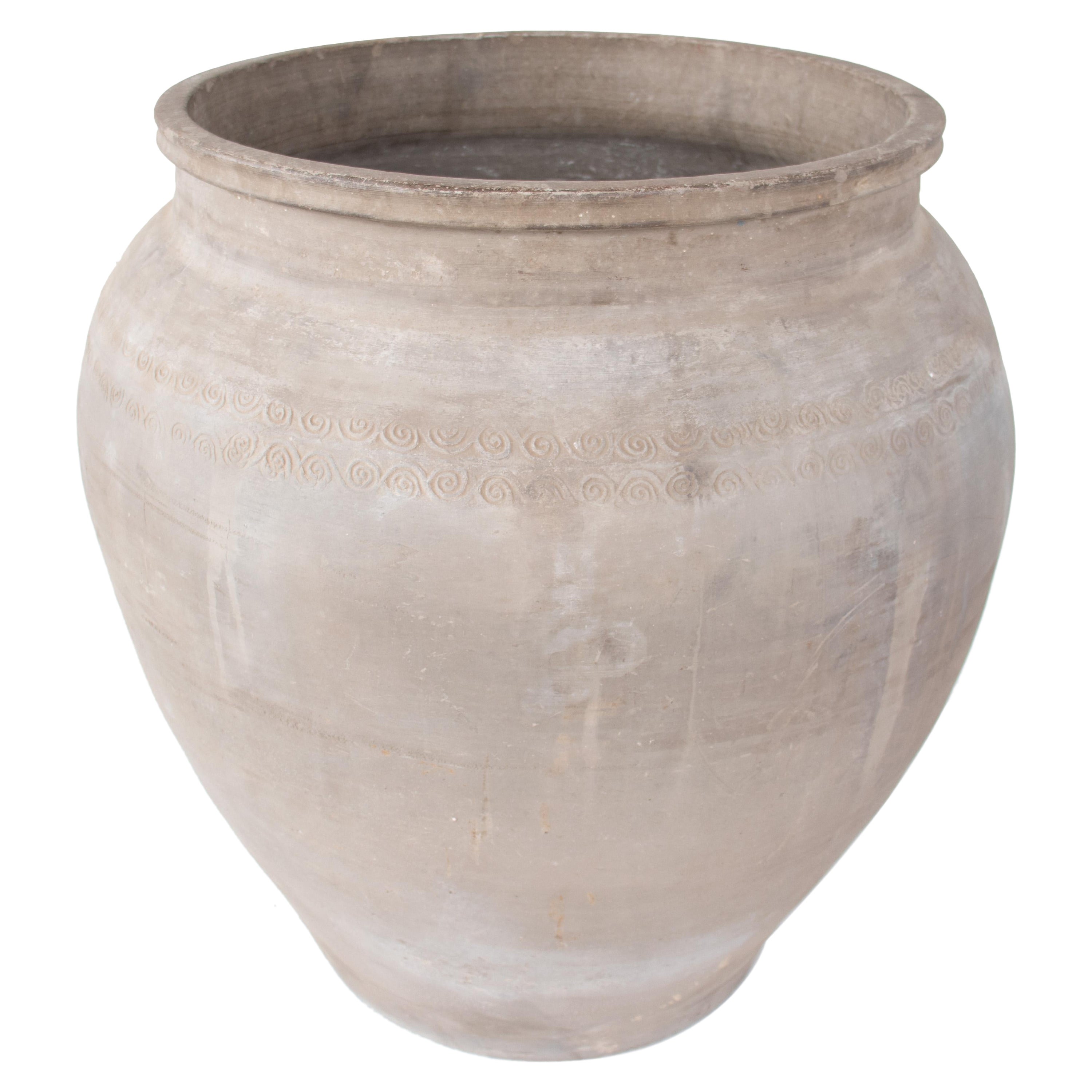 Monumental Terracotta Grey Storage Jar at 1stDibs