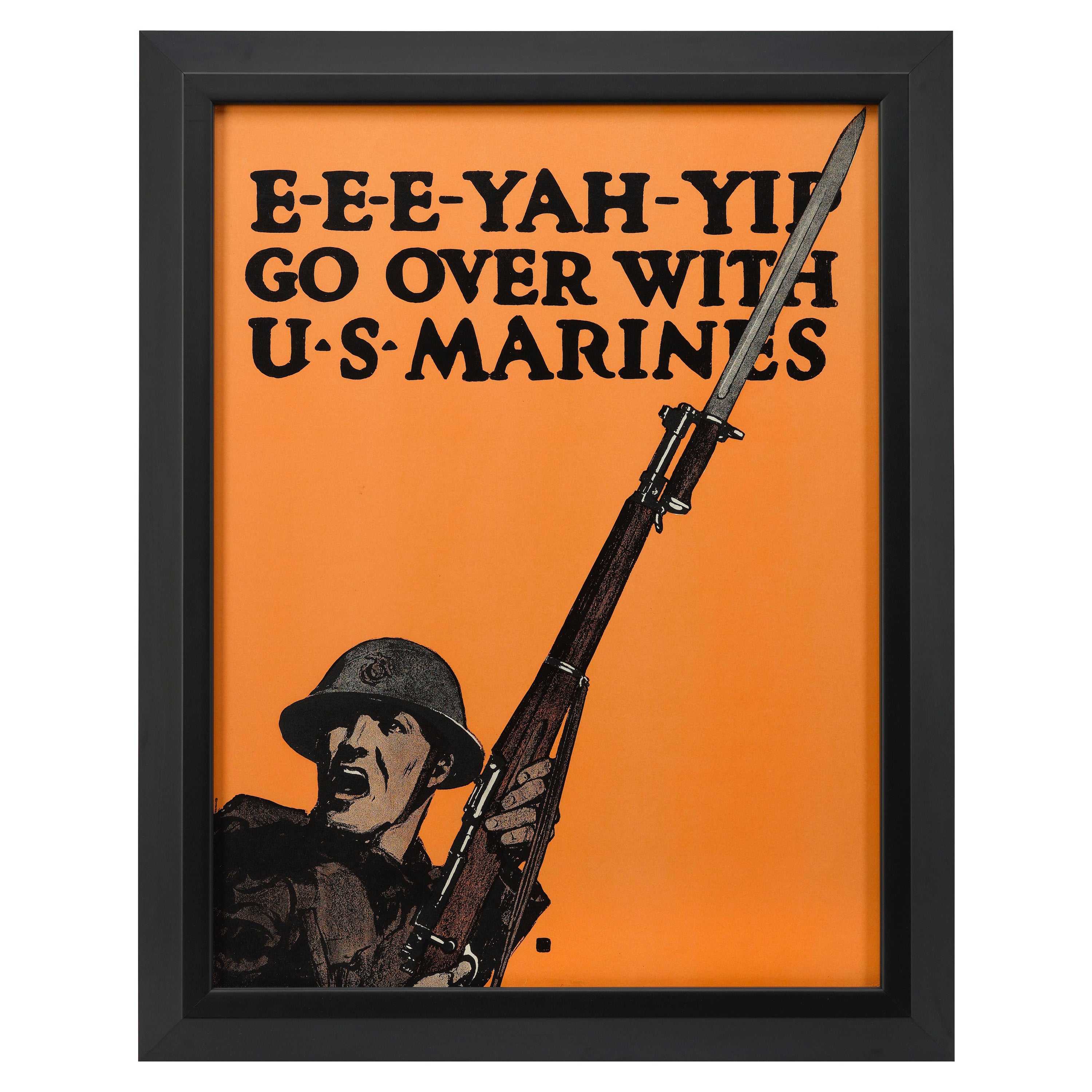 E-E-E-YAH-YIP World War I U.S. Marines Recruitment Poster at 1stDibs
