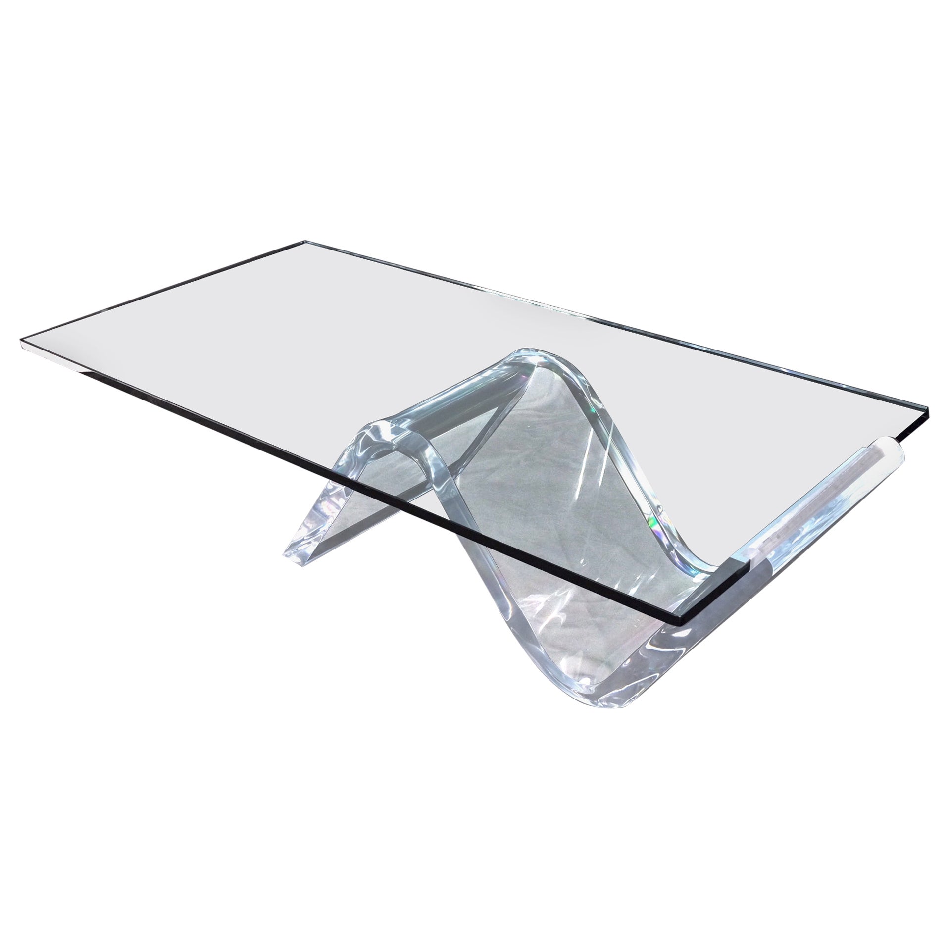 Antler Grouping Base Glass Rectangle Top Coffee Table Folk Art Mid ...