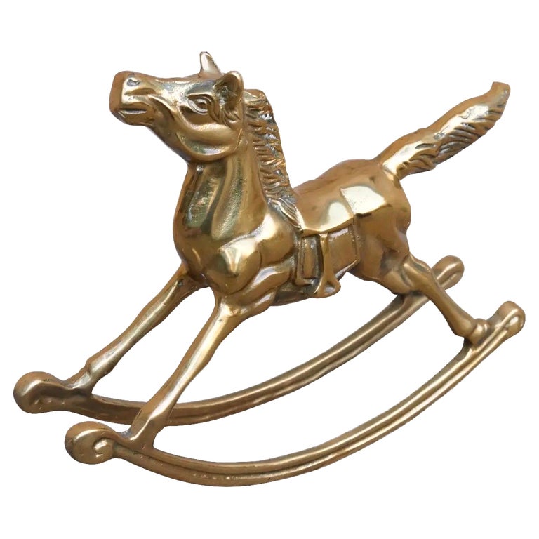 Ethan Allen Brass Rocking Horse For Sale at 1stDibs