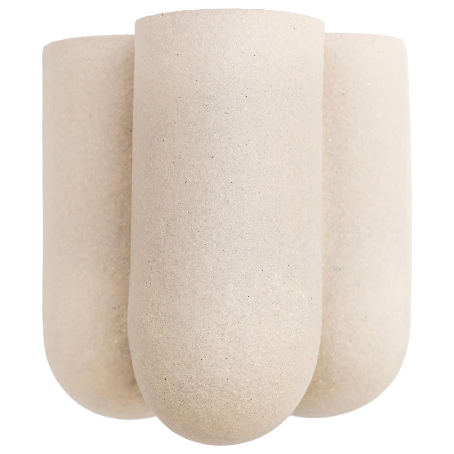 White Ceramic Wall Light Made of Native Clay For Sale at 1stDibs