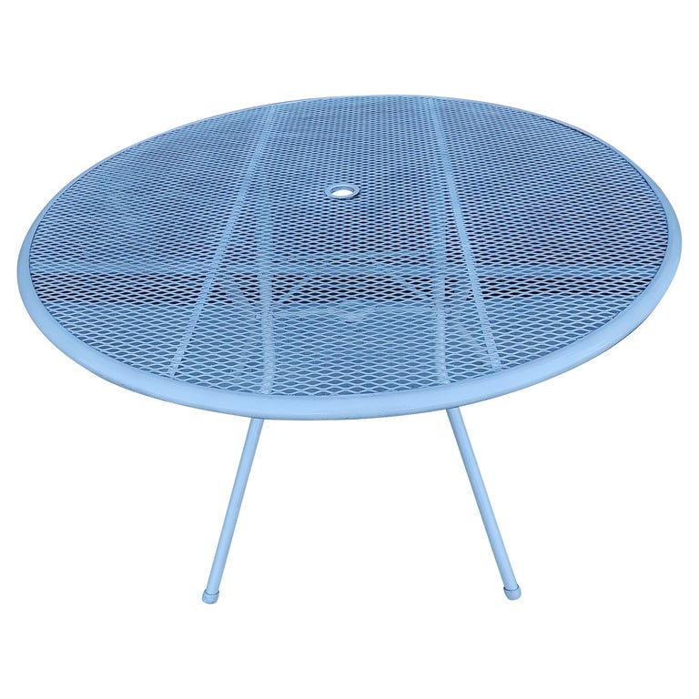 Mid Century Modern Round Foldup Mesh Top Table by Russell Woodard C1960 ...