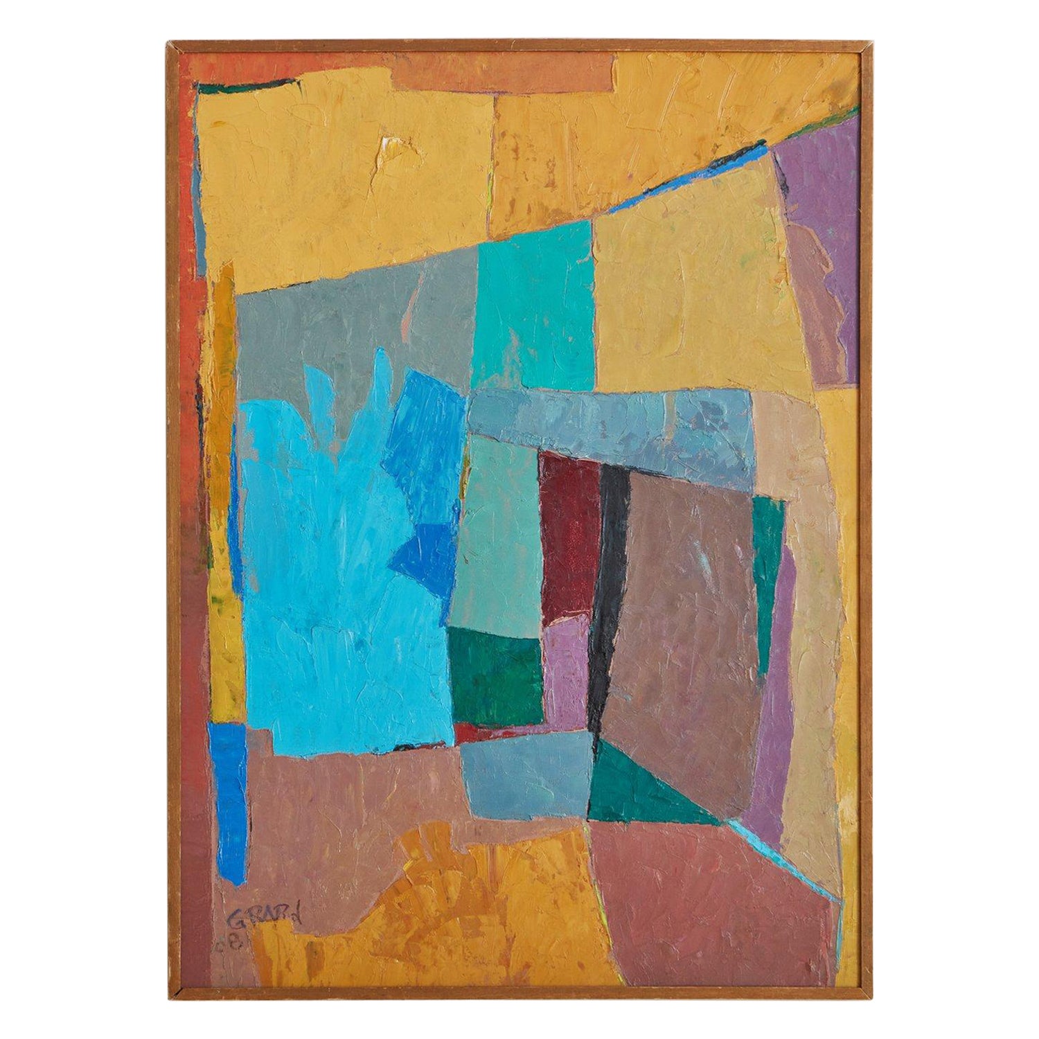 Vintage Abstract Oil Painting by R. Styles at 1stDibs