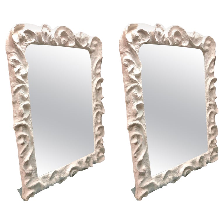 2 French Hand-Crafted Plaster Mirrors For Sale at 1stDibs