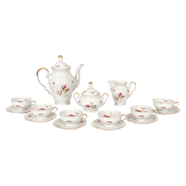 Bavarian Porcelain Coffee Set, 15 Pieces at 1stDibs