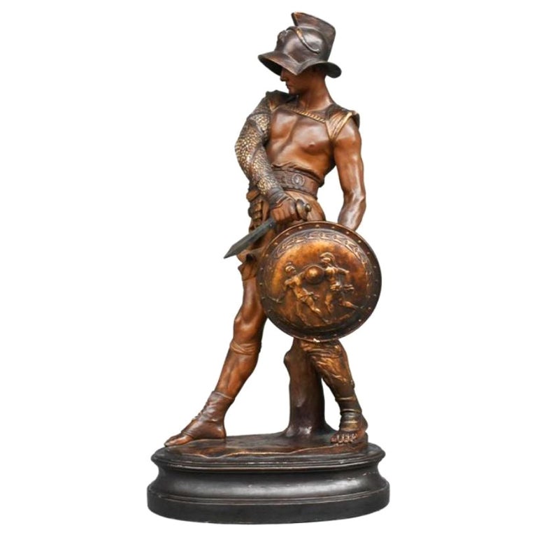 Polychrome Terracotta Gladiator by Goldscheider, 1900 Period For Sale ...