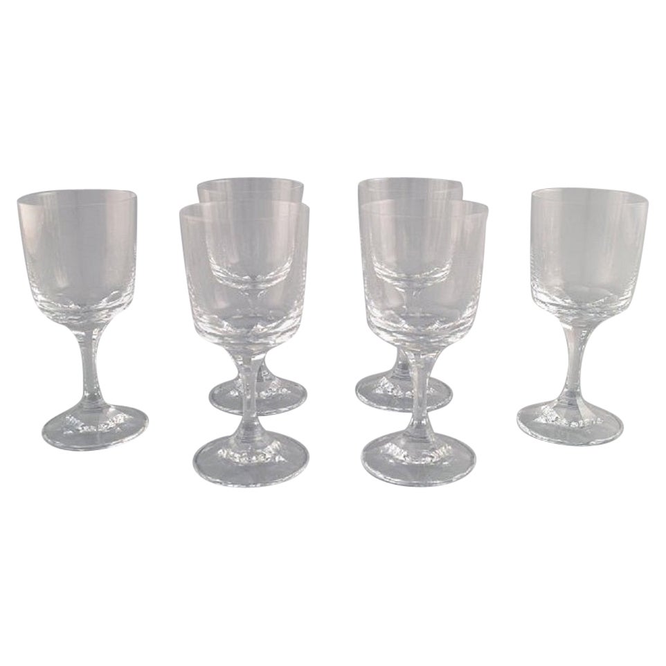 Set of Six French Multi-Coloured Crystal Hand-Cut Rhine Wine Glasses ...