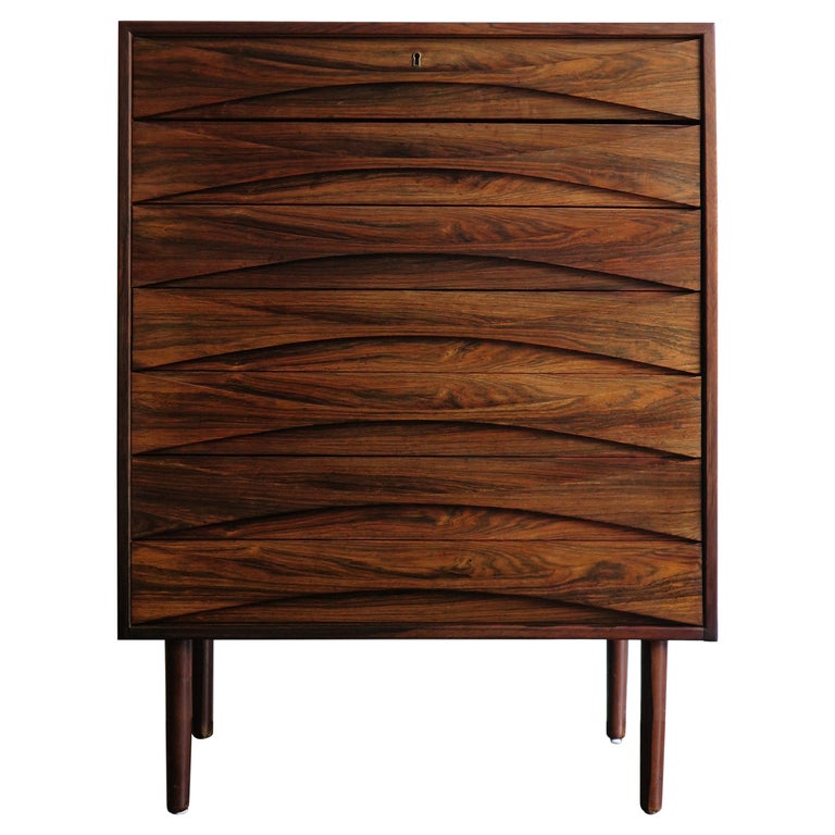 Arne Vodder Scandinavian Dark Wood Chest of Drawers for N.C Møbler ...