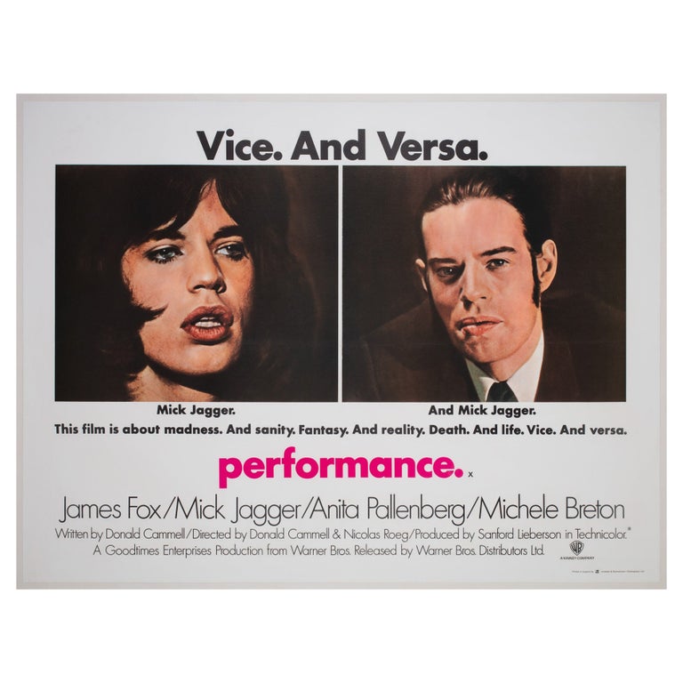 PERFORMANCE 1970 Original UK Quad Film Movie Poster For Sale at 1stDibs