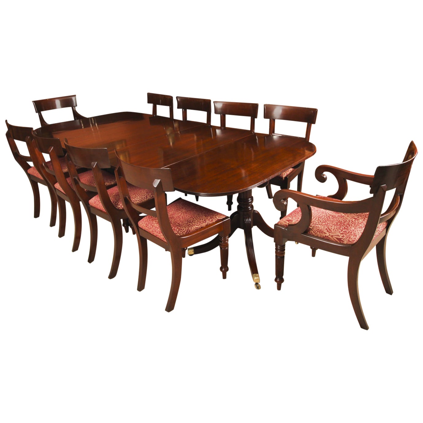 Antique 10ft Victorian Dining Table c.1870 and 10 Chairs at 1stDibs
