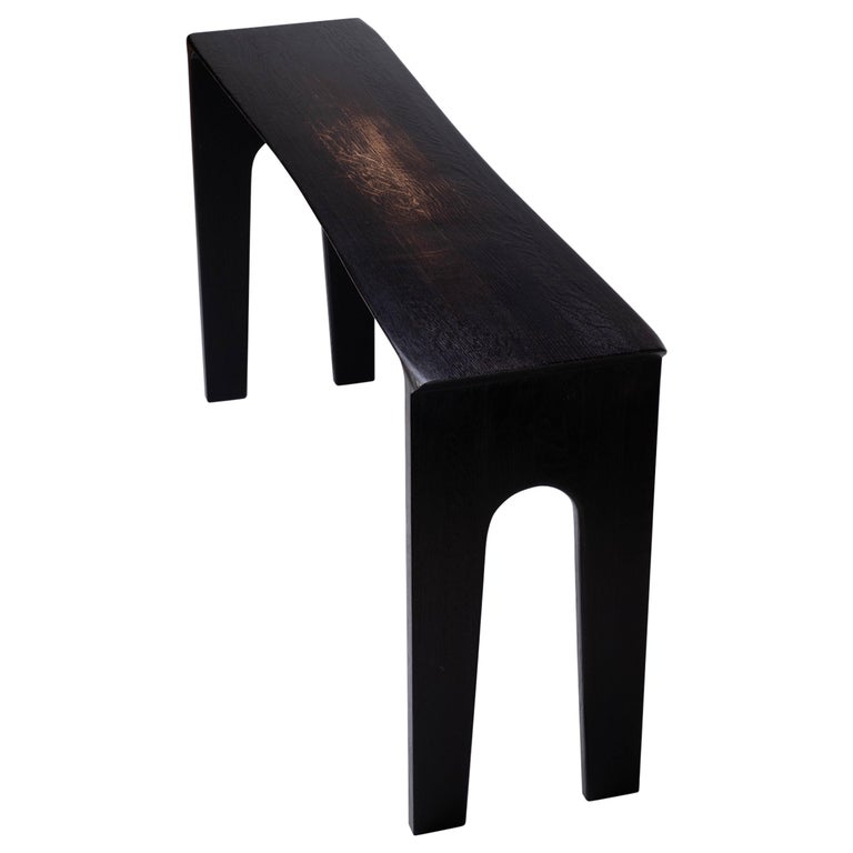 Contemporary Burned Solid Oak Console Medium, Kuro Collection, by Lukas ...