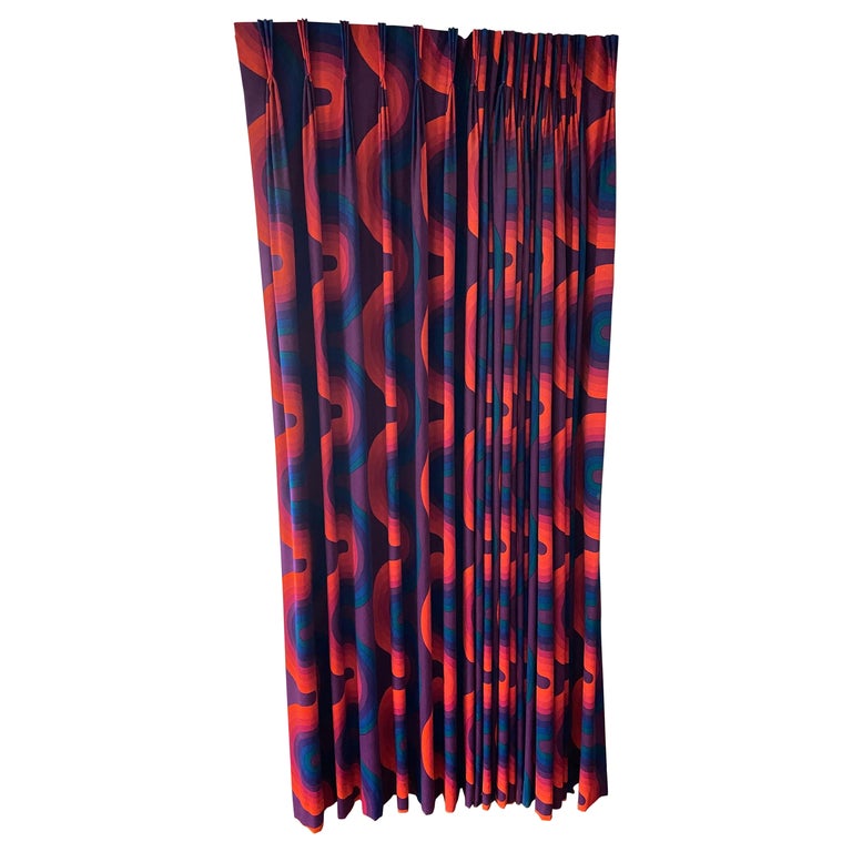 Verner Panton Mira-X Fabric Wave 102" x 84" section at 1stDibs