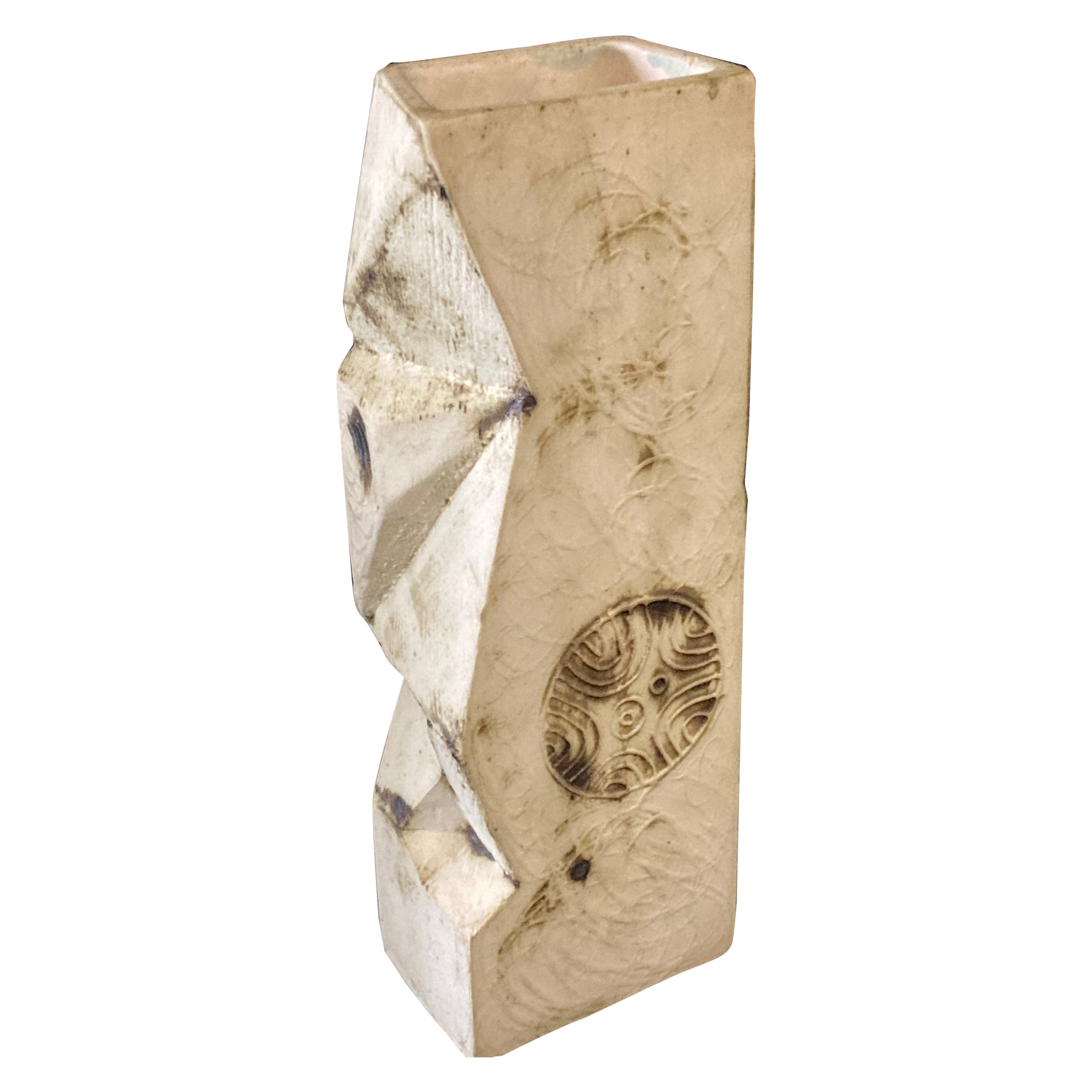 Mid-Century Modern Brutalist Studio Pottery Triangular Vase, circa ...