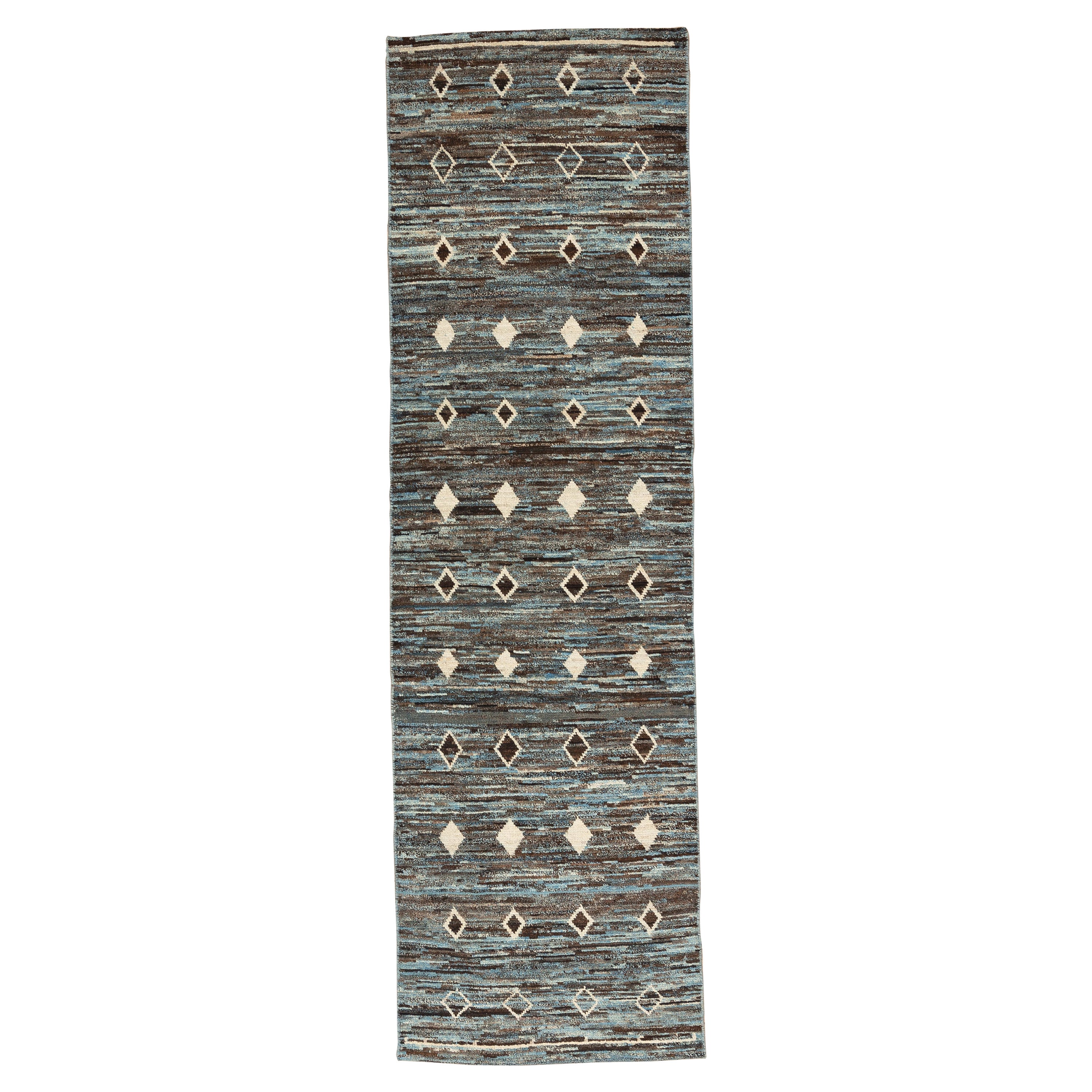21st Century Modern Moroccan Style Wool Runner Rug For Sale at 1stDibs