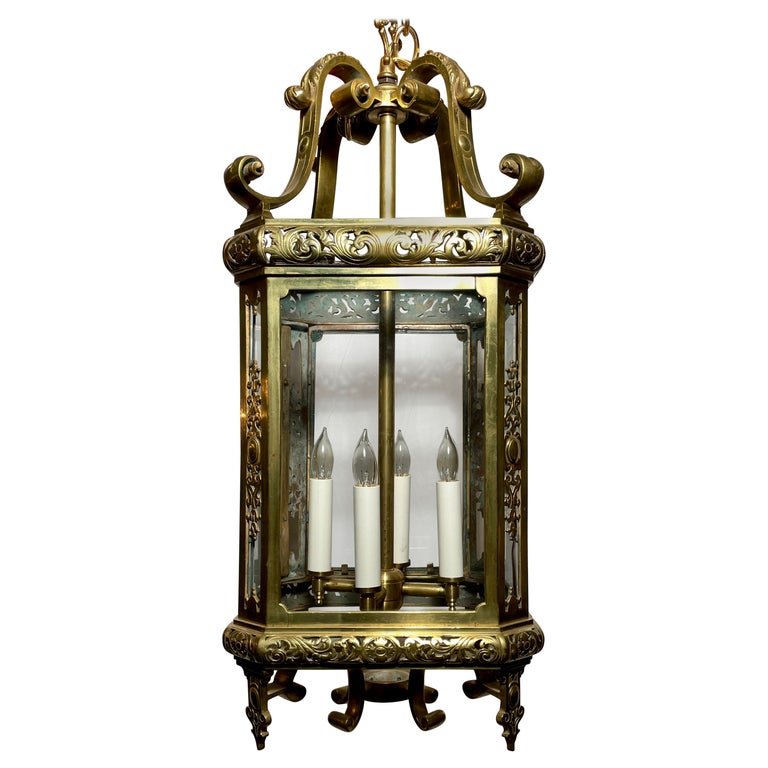 Antique European Gold Bronze 4 Light Lantern, Circa 1890 For Sale at ...