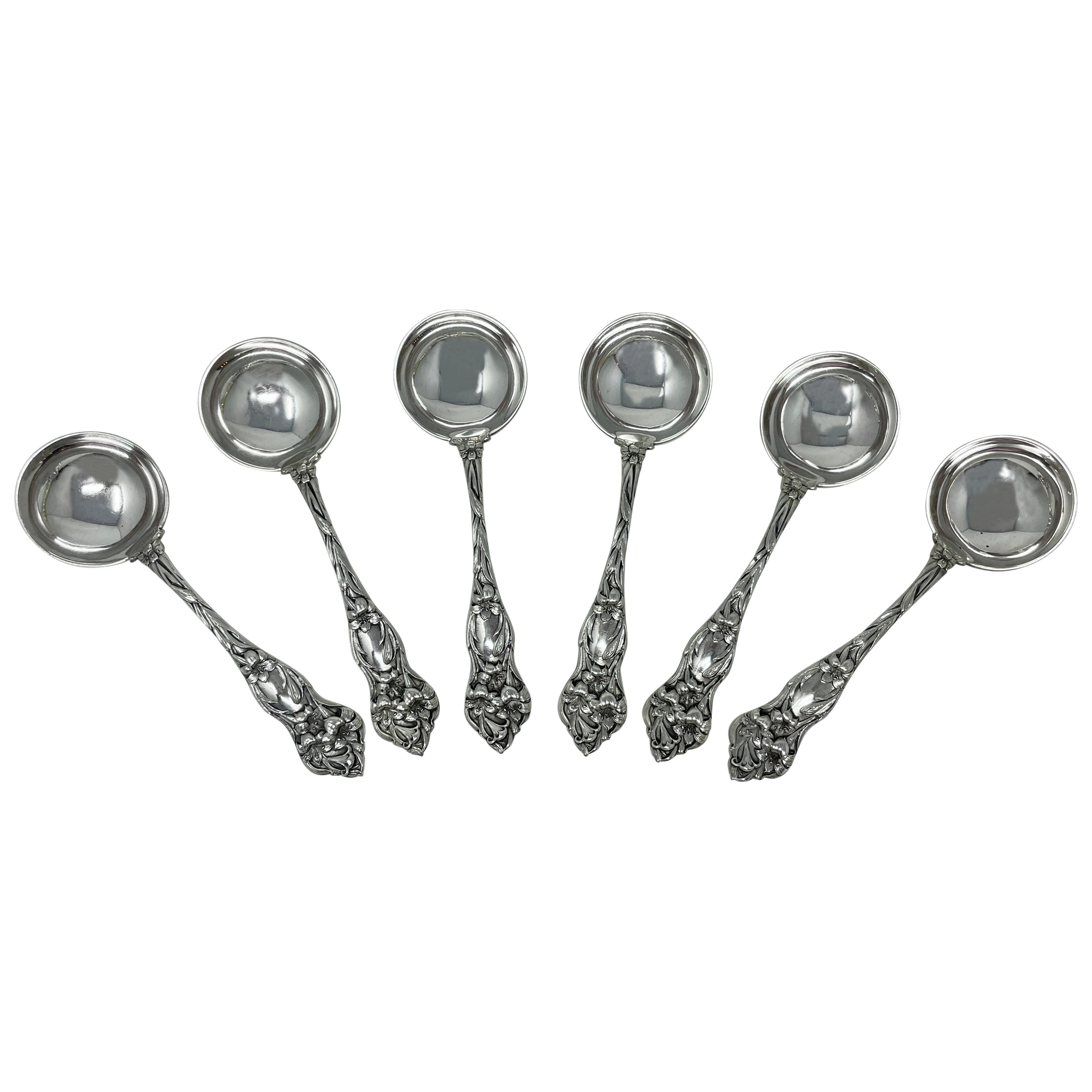set of 12 sterling spoons For Sale at 1stDibs