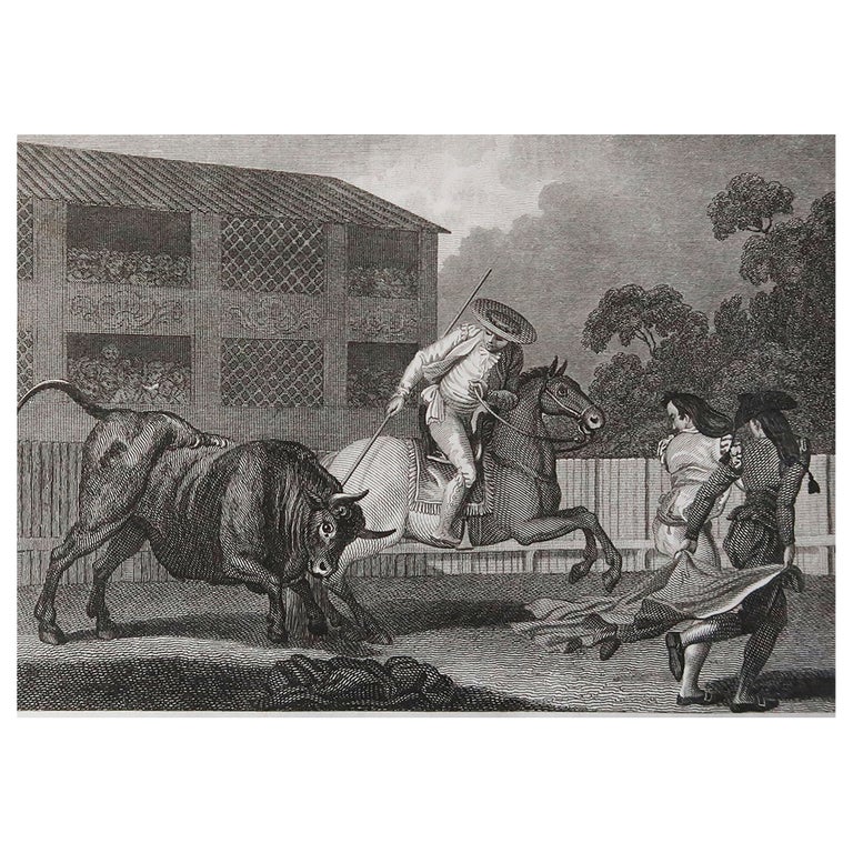 Original Antique Bullfighting Print, Dated 1805 For Sale at 1stDibs