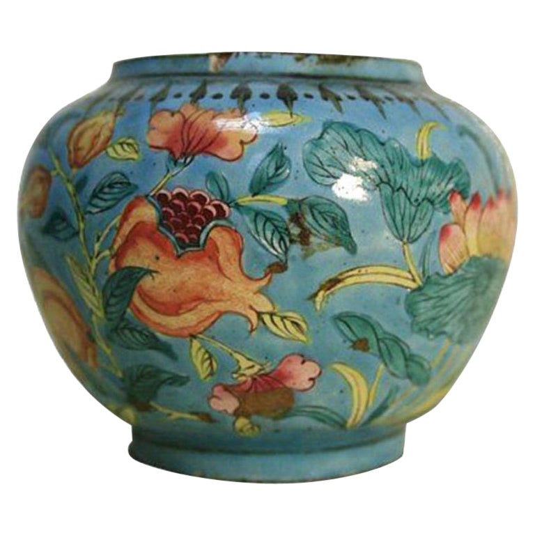 Chinese Pot XIXth Enamelled Metal For Sale at 1stDibs