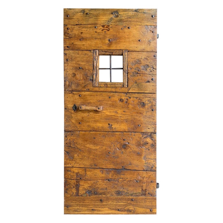 Rustic Door with Nails and Wooden Handle, Antique from the 19th Century ...