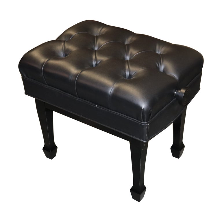 Paul Jansen Adjustable Gloss Black Lacquer Steinway Piano Bench Dated ...