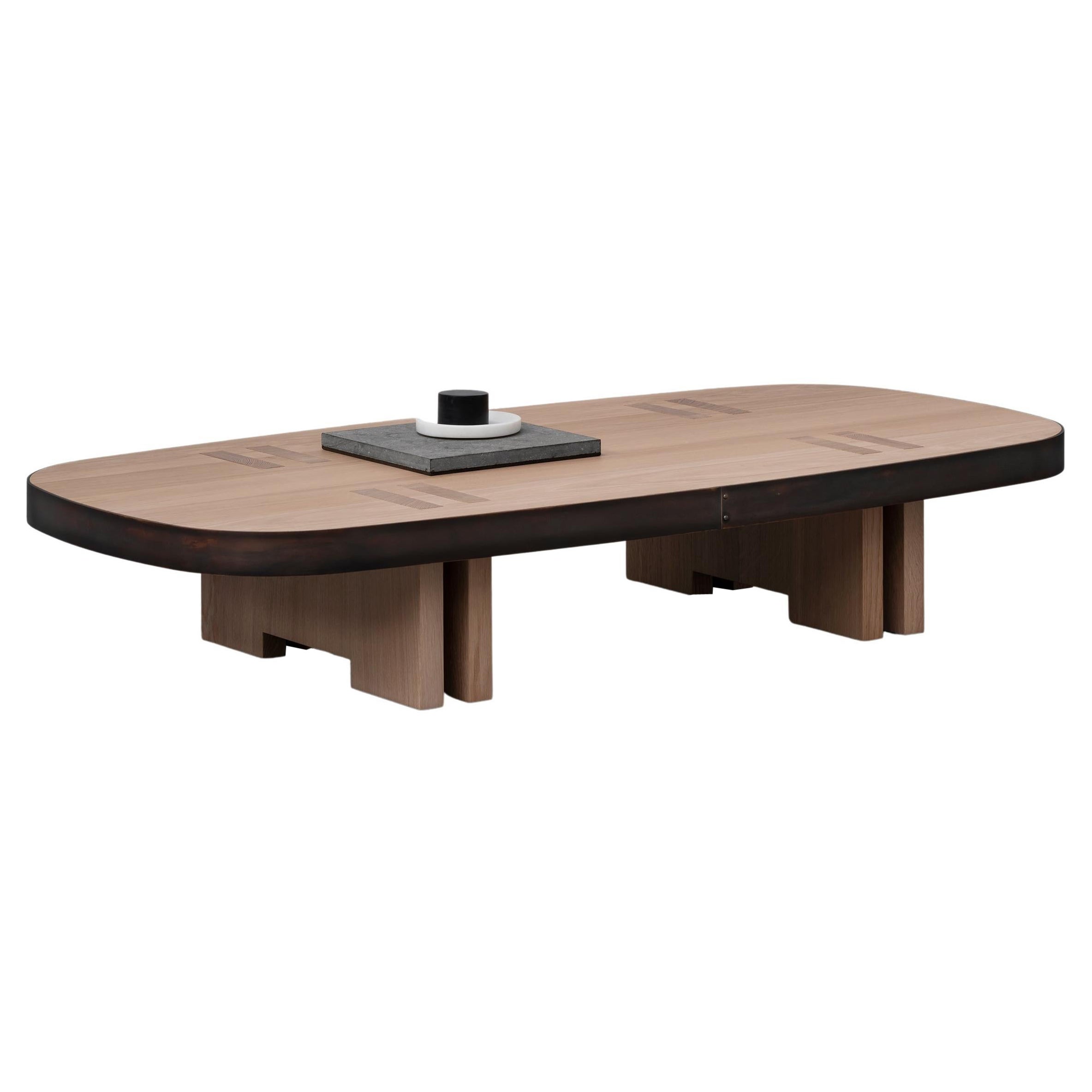 Rift Wood and Metal Dining Table by Andy Kerstens at 1stDibs