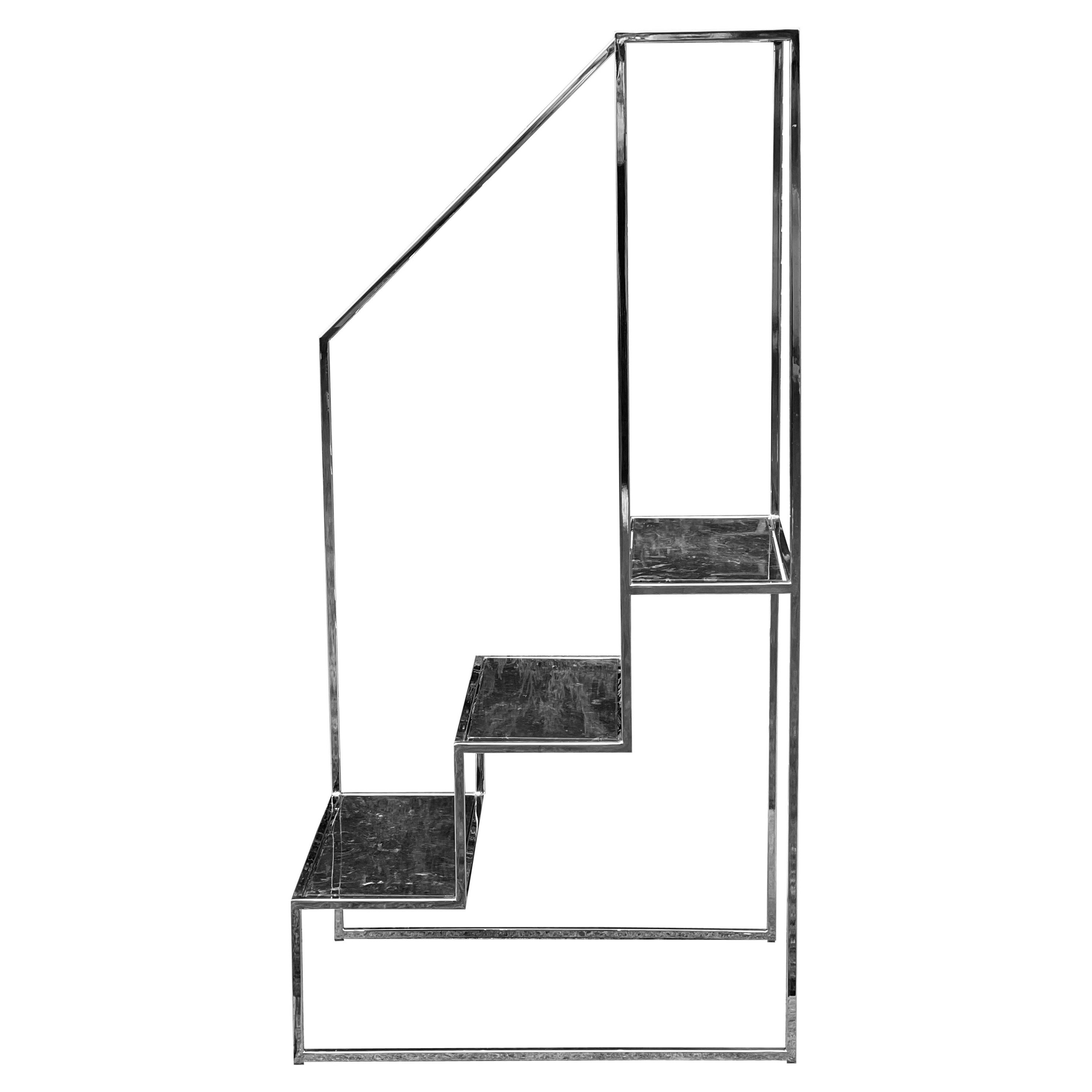 Architectural Oak Library Ladder in the Style of Franco Albini at 1stDibs