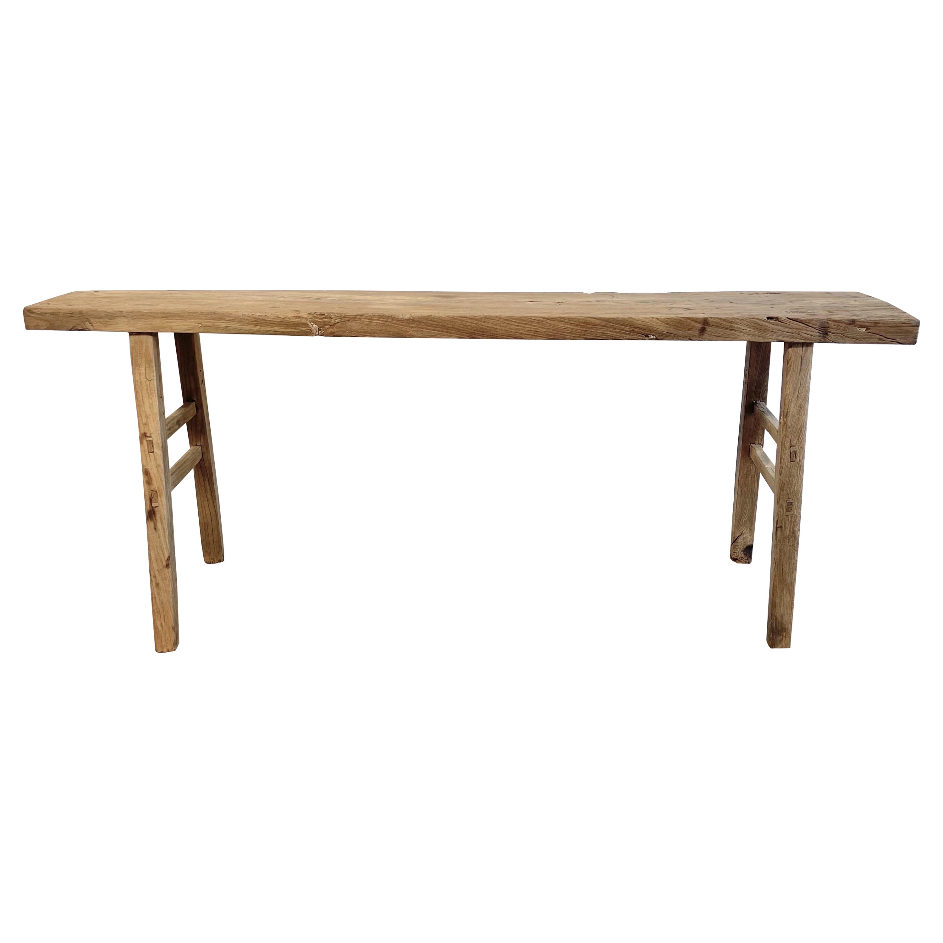 Vintage Elm Wood Rustic Console Table For Sale at 1stDibs | elm wood ...