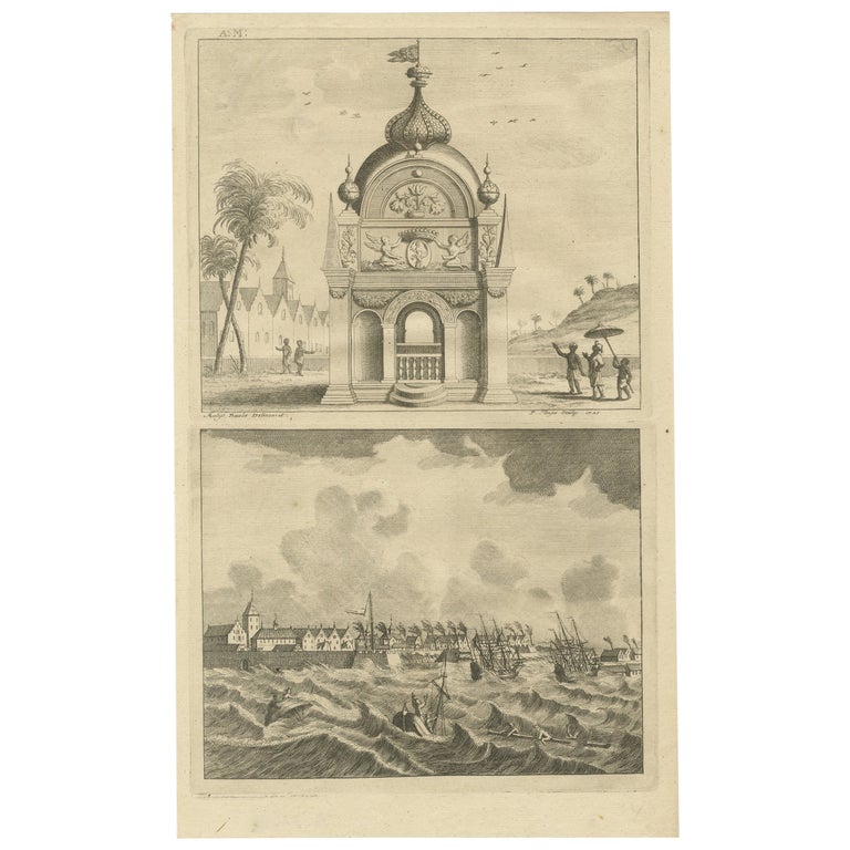 Antique Print of the Coromandel Coast in India, 1726 For Sale at 1stDibs
