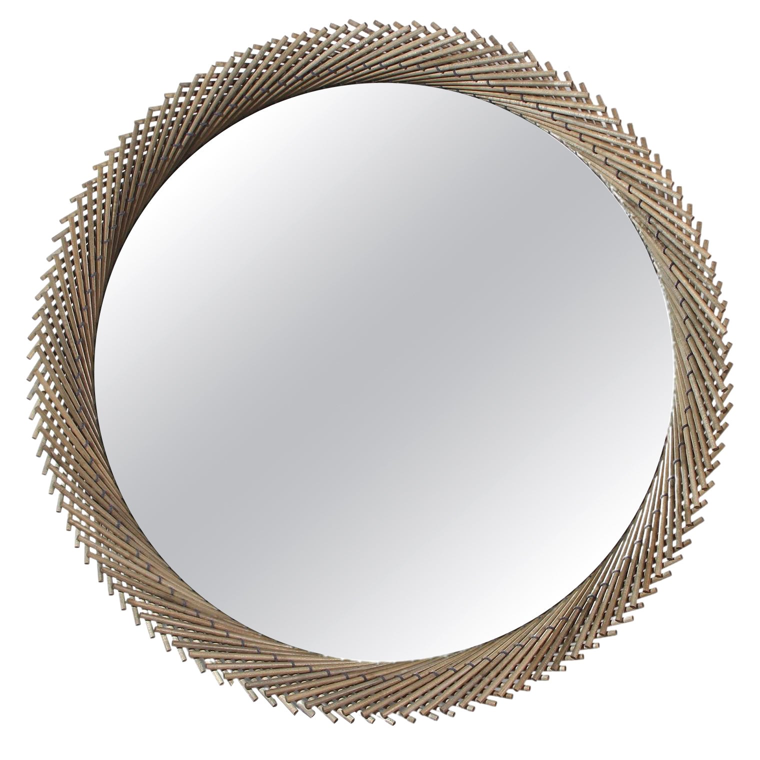 Abal Small Round Mirror with Neutral Pink Glass by Matter Made For Sale ...