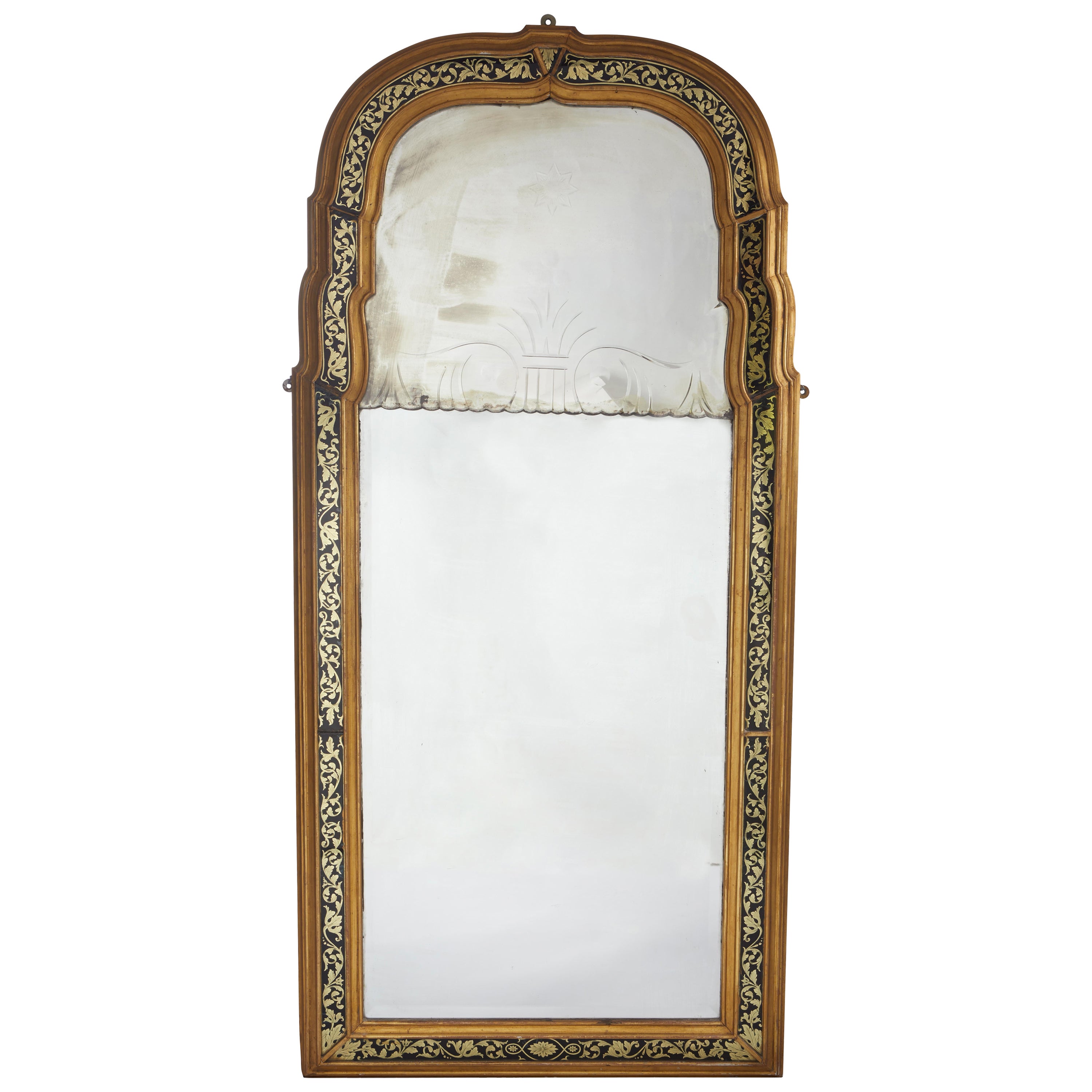 Queen Anne Style Silvered Mirror For Sale at 1stDibs