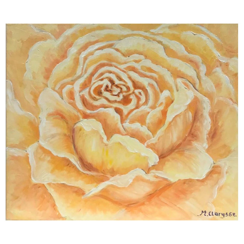 Huge Bright and Colorful French Impressionist Oil Painting - Pink White ...