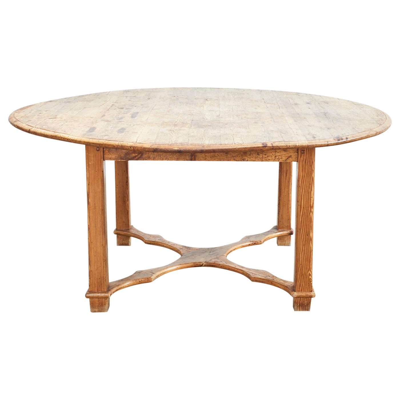 Mid-Century Modern Beige Travertine Round Dining Table, Center Table or ...