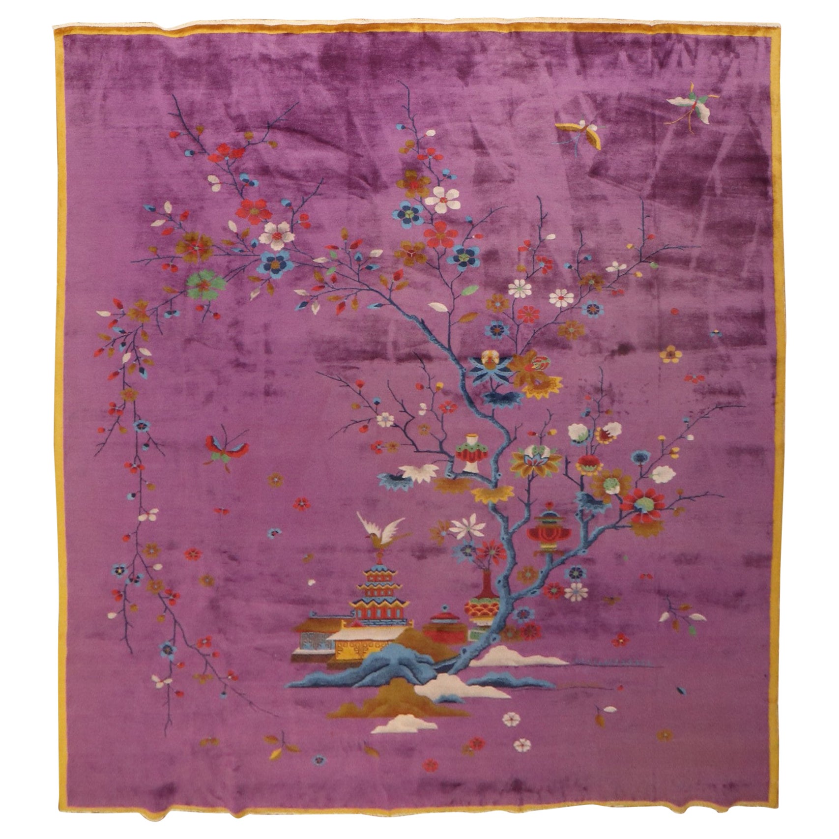 Antique Japanese Deco Art Rug at 1stDibs