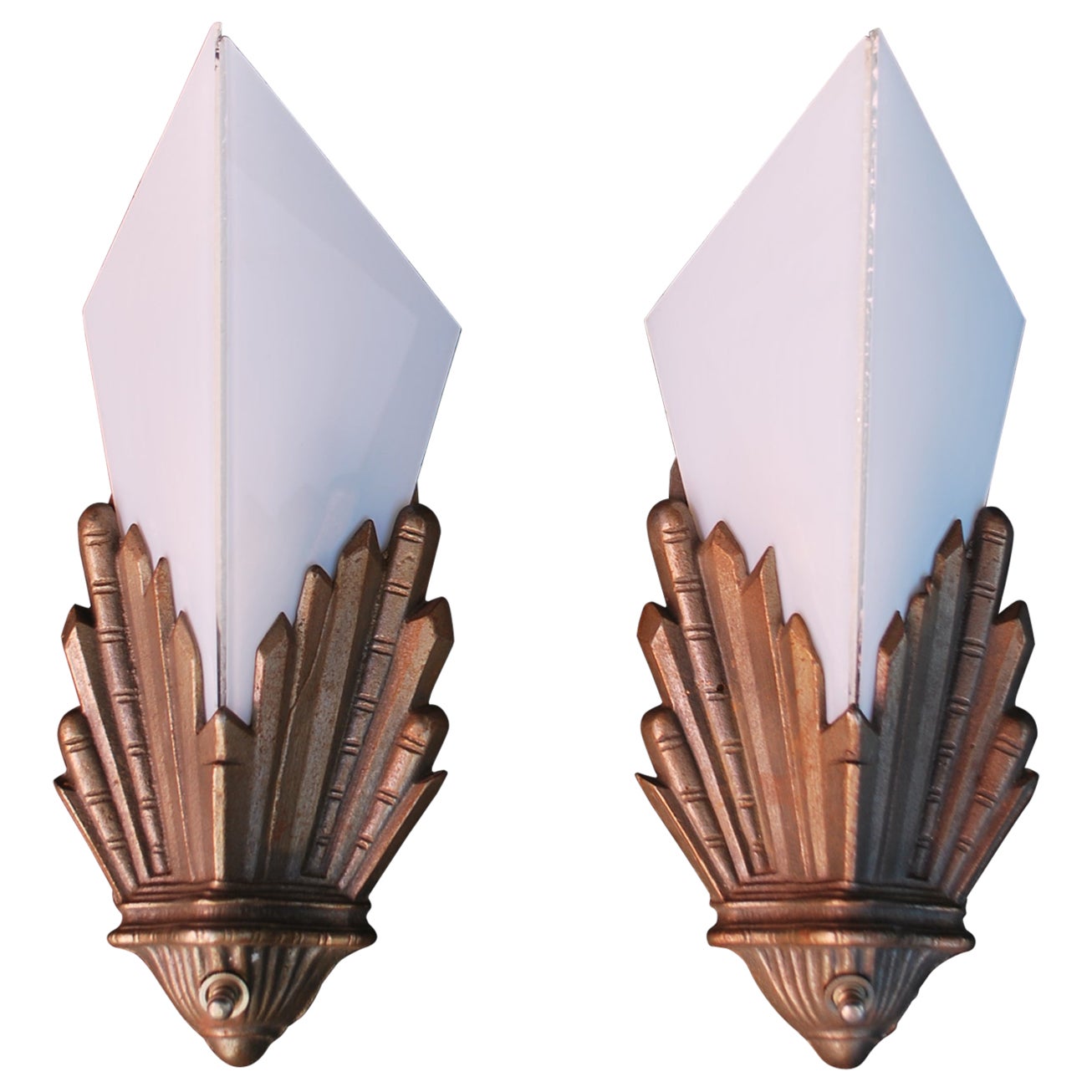 Rare and Original Art Deco English Sconces at 1stDibs