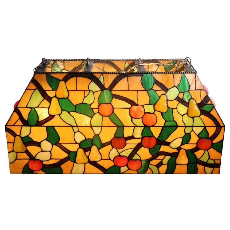 Unusual Leaded Fruited Hanging Shade from a Bakery Shop For Sale at 1stDibs