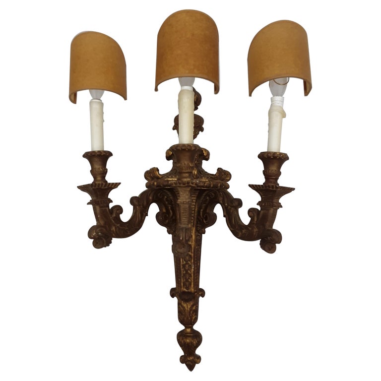 1950 Louis XVI French Electric Hard Plastic Wall Sconce with Elegant ...