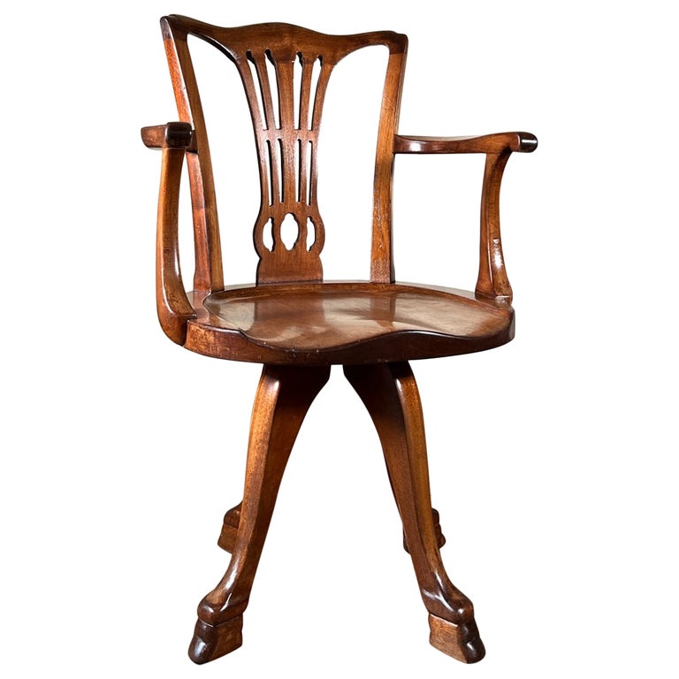 Walnut Howard and Sons Desk Chair For Sale at 1stDibs