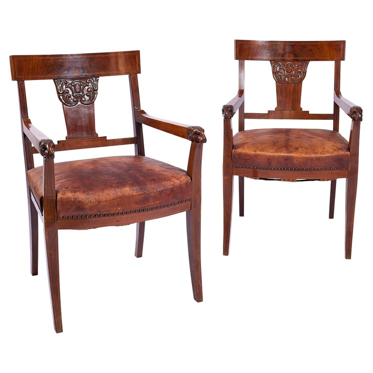 Pair of Early 20th Century German Walnut Armchairs, circa 1910 For Sale ...
