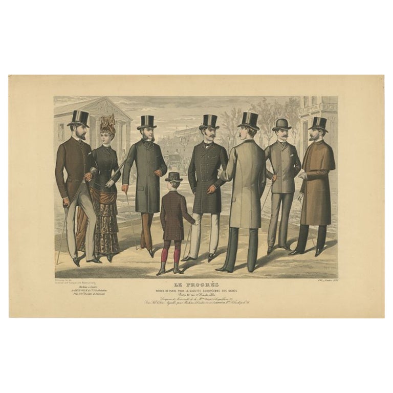 Original Antique Fashion Print, Published in October, 1886 For Sale at ...