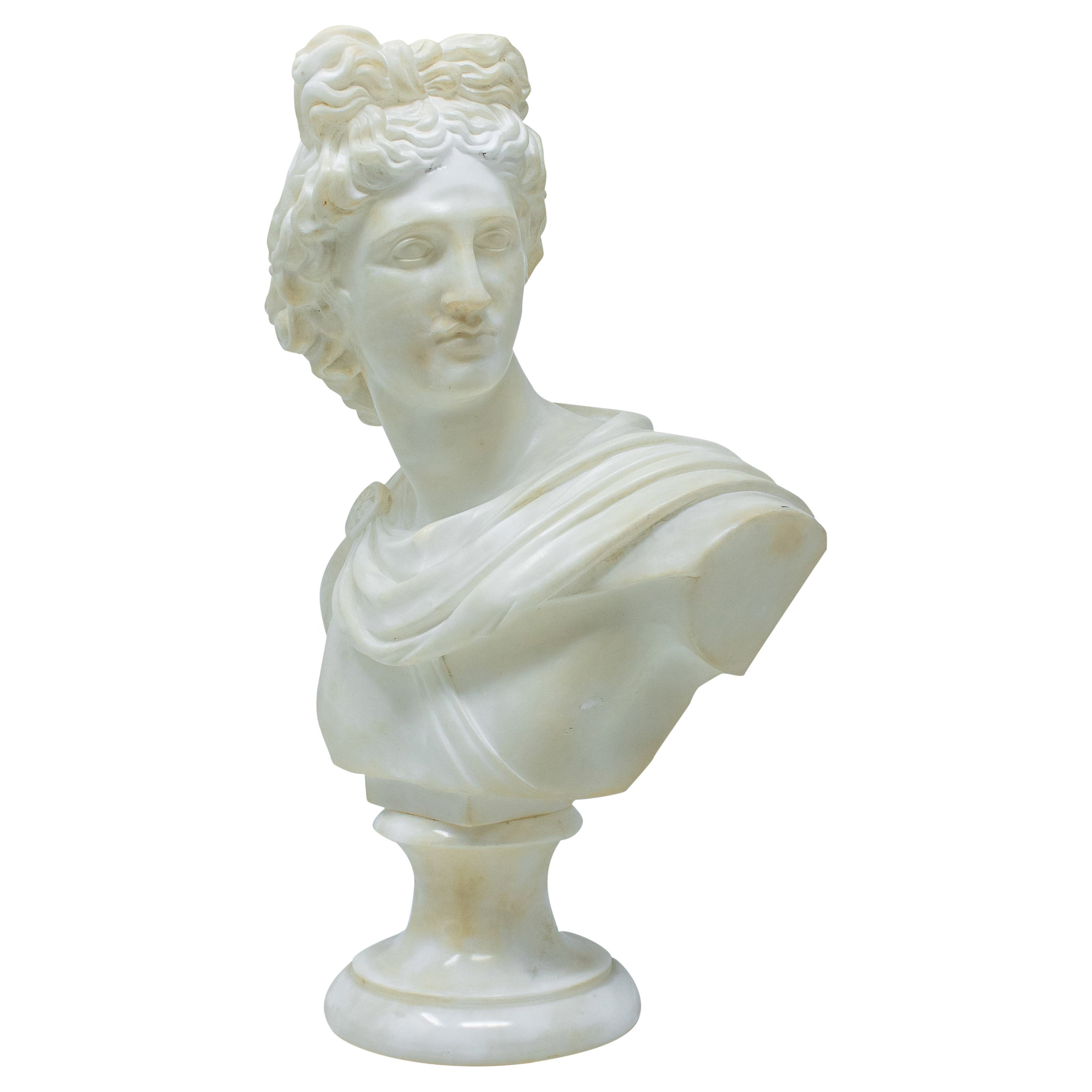 Large Antique Porcelain Bust of Apollo of Belvedere, French Signed and ...