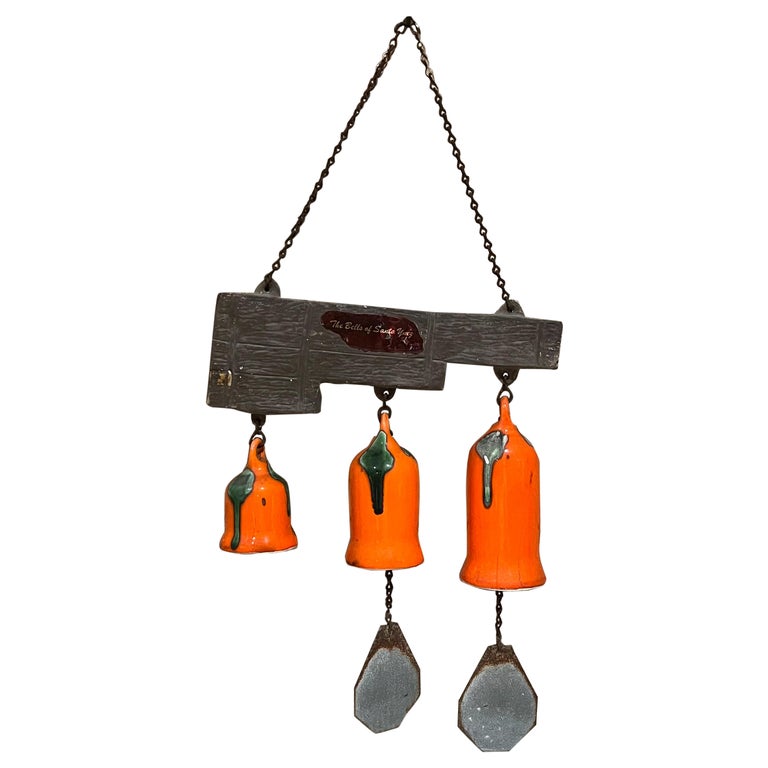 Vibrant Vintage Orange Wind Chime Bells of Santa Ynez California 1980s ...
