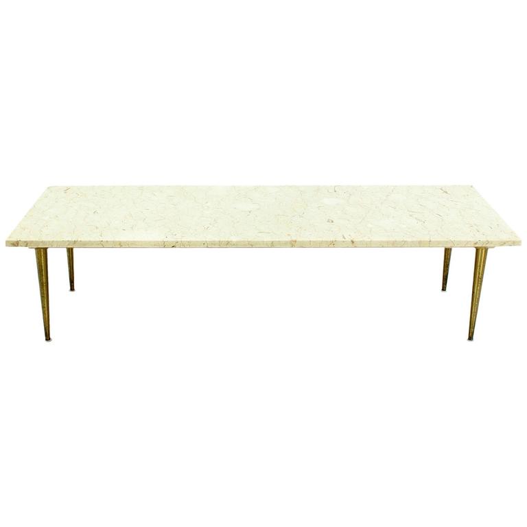 Clean Lines Mid Century Modern Design Table w/ Marble Top. at 1stDibs