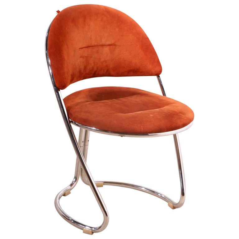 Chrome Side Chair Made in Italy C 1970’s Att. to Giotto Stoppino For ...