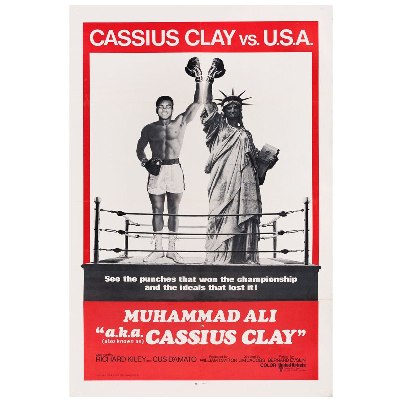 "Muhammad Ali a.k.a. Cassius Clay" Film, Poster, 1970 For Sale at ...