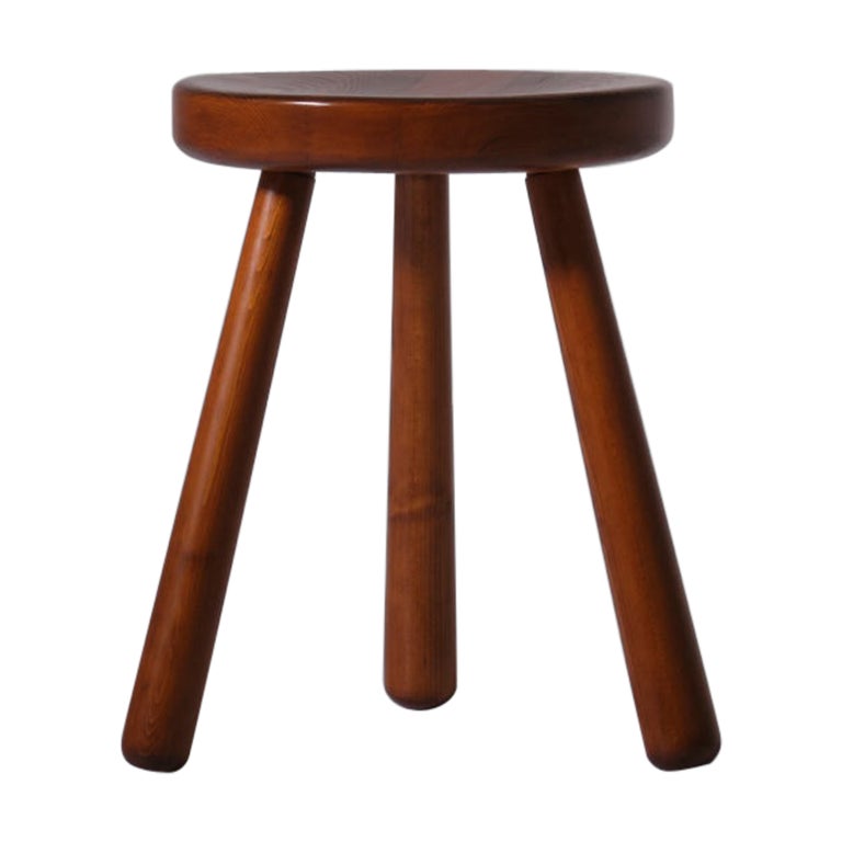 Midcentury Modern Stool in Pine, France 1960s For Sale at 1stDibs