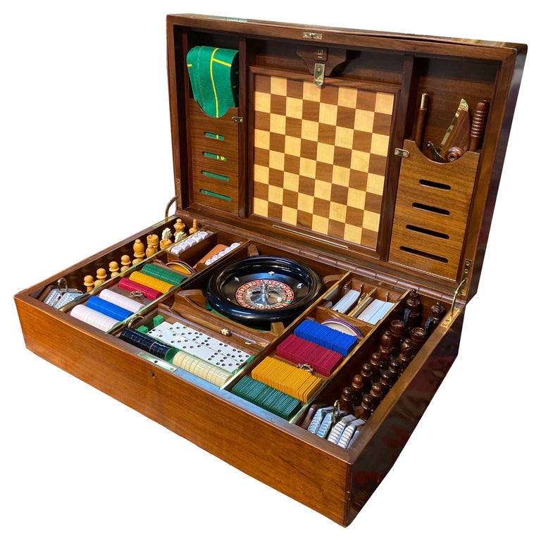 20th Century Luxurious French Game Set in Wooden Box by Alfred Dunhill ...