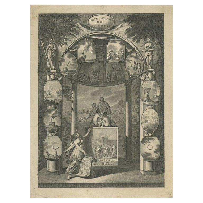 Old Dutch Religion Frontispiece Depicting Christus Teaching How to Pray ...