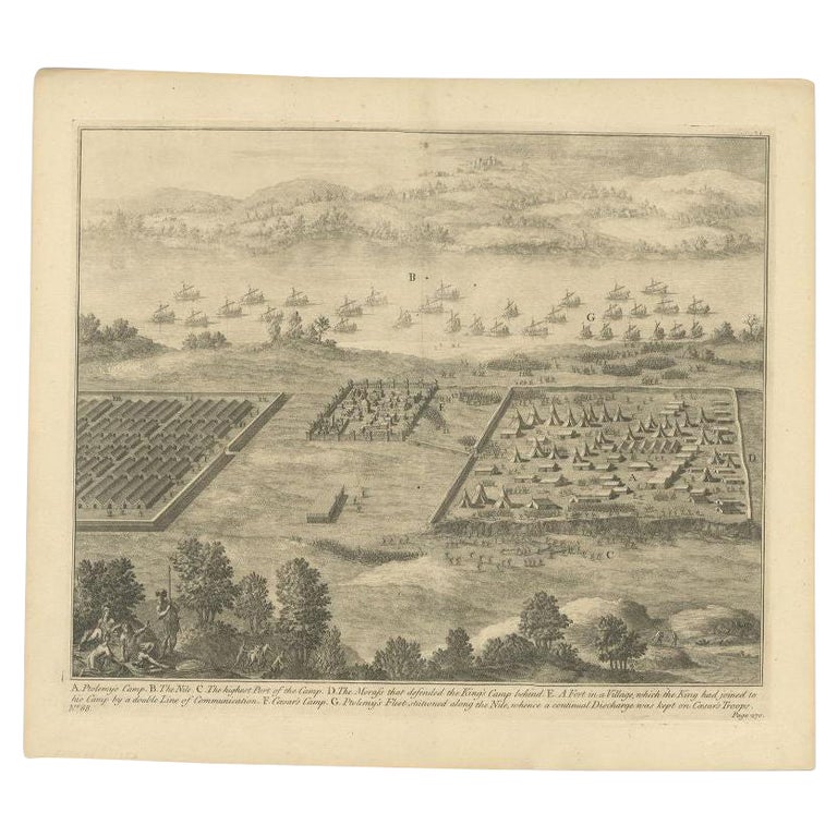 Antique Roman Battle Print of Ptolemy's Camp by Duncan, c.1753 For Sale ...