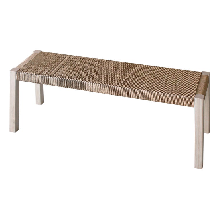 The Weaver's Bench in Wood and Paper Cord Handcrafted in Portugal For ...