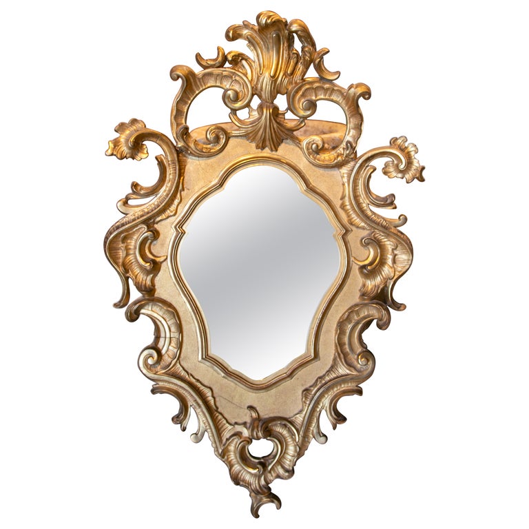 19th Century French Wall Gilded Mirror with Rocaille Decoration For ...